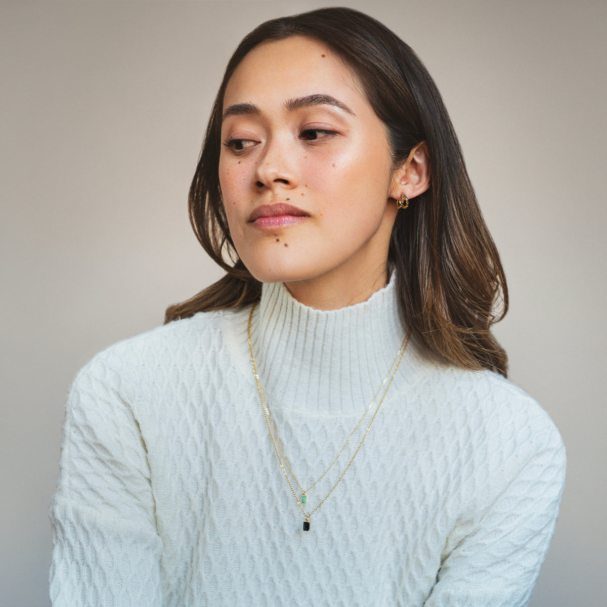 Gold and black mist pendant necklace | Lost & Faune