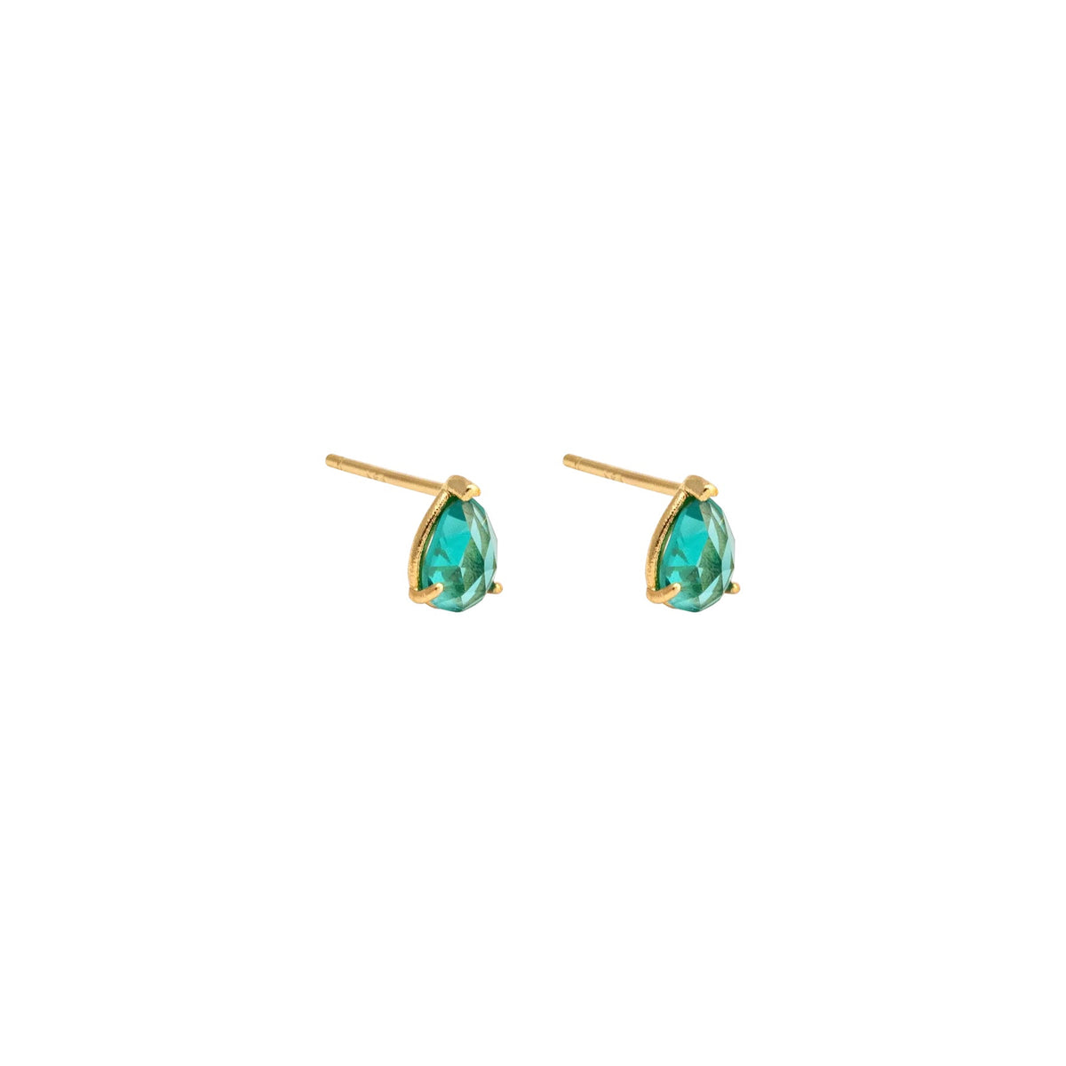 Green and gold crystal drop earrings | Lost & Faune