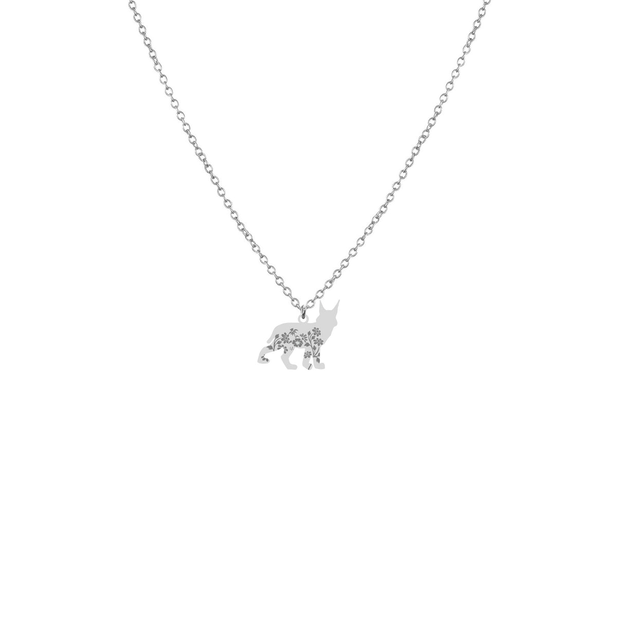 Collier lynx et fleurs argent | Lost & Faune